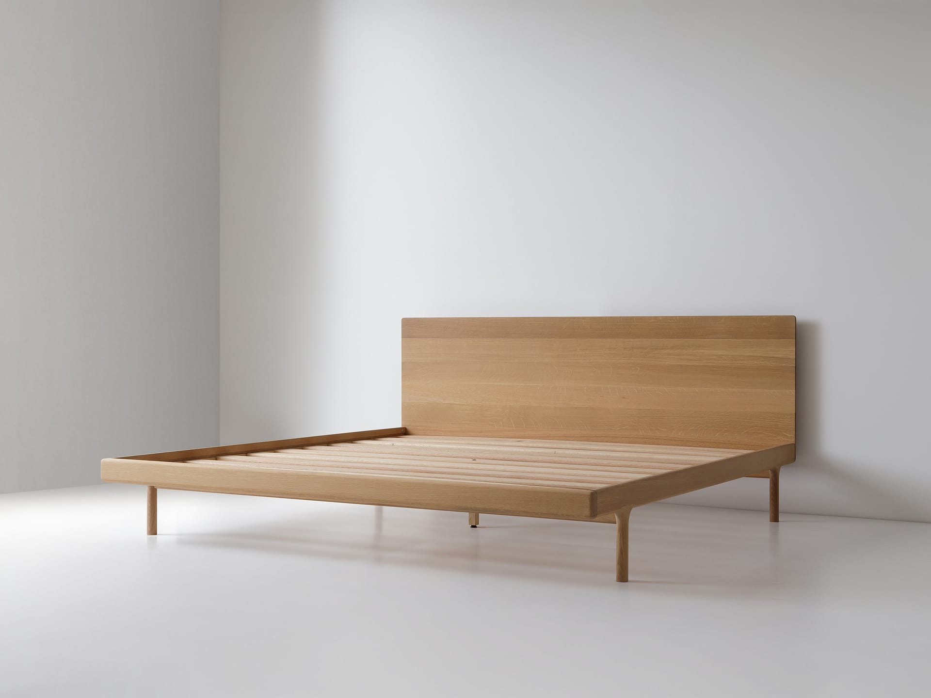 Simple Bed - Modern Platform Bed with Brass Feet | Kalon Studios EU