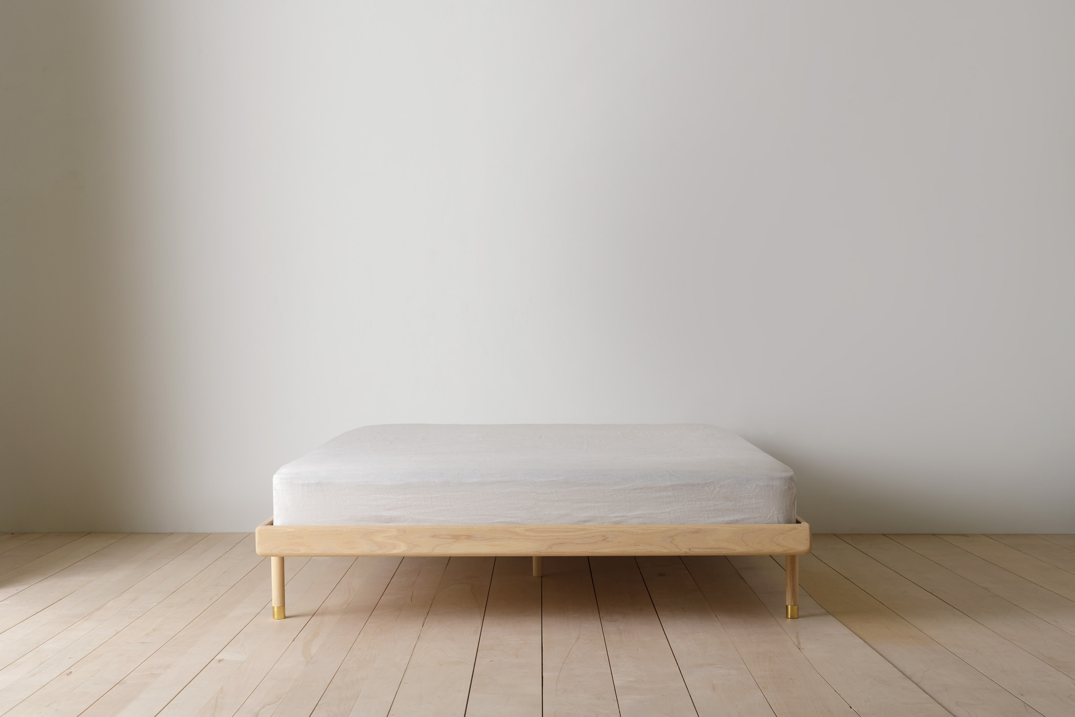 Simple Bed - Modern Platform Bed with Brass Feet | Kalon Studios US